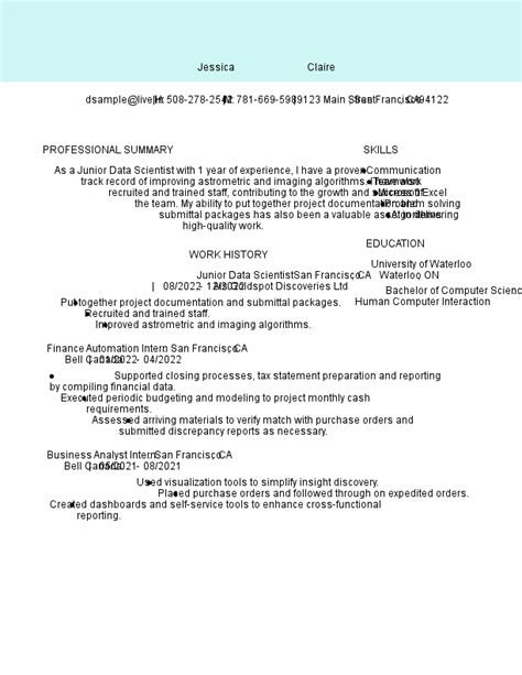 6 Great Data Scientist Resume Examples Livecareer