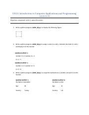 Python Programming Lab Assignment Print Special Course Hero
