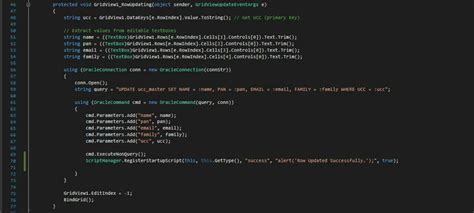 GridView CRUD Operations Using Oracle DB In ASP NET WebForms C