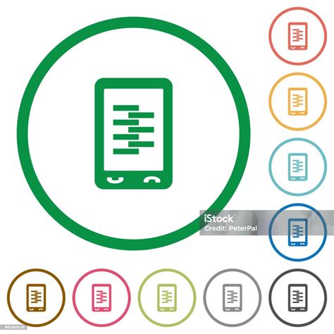 mobile compress data flat icons with outlines stock illustration