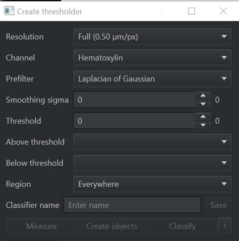 Creating Auto Thresholder Pixel Classifier With Laplacian In Qupath Image Analysis Imagesc