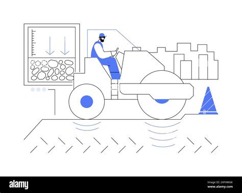 Compacting Subgrade Abstract Concept Vector Illustration Stock Vector