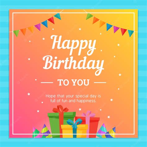 Шаблон поздравительной открытки с днем рождения Премиум векторы