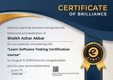Shaikh Azhar On Linkedin Successfully Completed Software Testing Certification Course