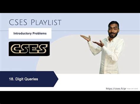 Digit Queries CSES Problem Set Introductory Problems CSES Playlist YouTube