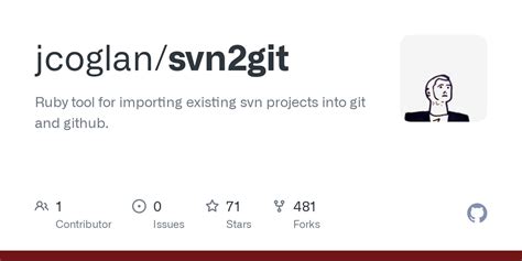 Github Jcoglansvn2git Ruby Tool For Importing Existing Svn Projects