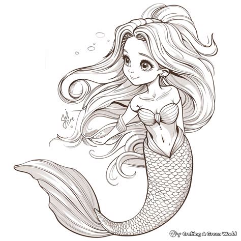 Realistic Mermaid Coloring Pages 2025