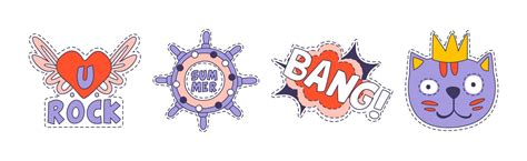hipster sticker and cute patch object symbol vector image