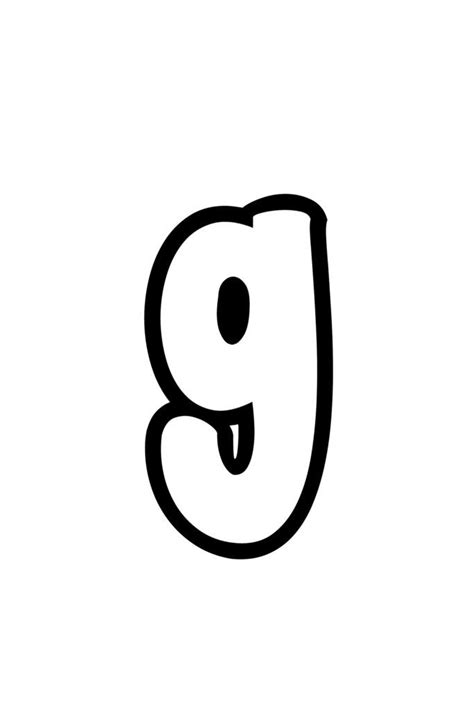 Bubble Letter G Stencil