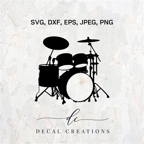 BUY 3 GET 1 Free Drum Kit Drummer Drum Set Silhouette Clipart Etsy