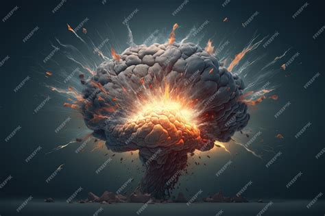 Premium Photo Concept Art Of A Human Brain Exploding With Knowledge And Creativity Generative Ai