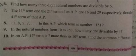 6 Find How Many Three Digit Natural Numbers Are Divisible By 5 7 The