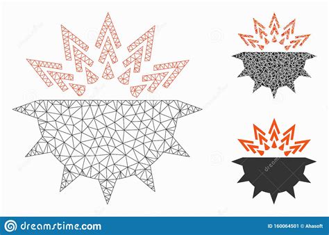 Viral Structure Vector Mesh Wire Frame Model And Triangle Mosaic Icon