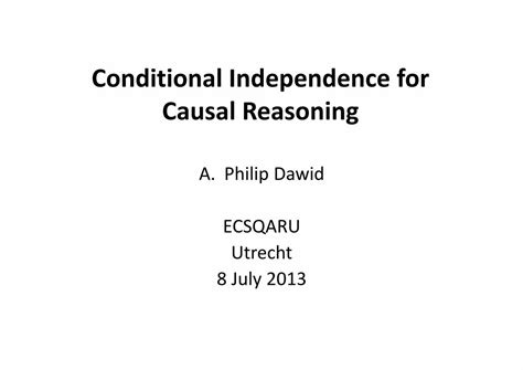 PDF Conditional Independence For Causal Reasoning DOKUMEN TIPS