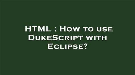 Html How To Use Dukescript With Eclipse Youtube