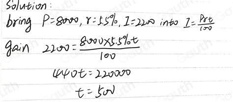 Solved The Formula For Calculating Simple Interest Is I Prt Where P Is The Principal