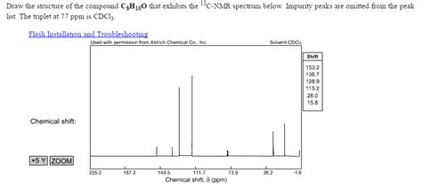 solved draw the structure of the compound c5h10o2 from its