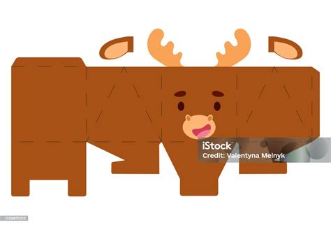 과자 사탕 작은 선물 빵집을위한 파티 호의 상자 사슴 디자인 패키지 템플릿 어떤 목적을 위한 훌륭한 디자인 생일 베이비 샤워