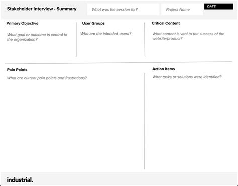 Stakeholder Interview Template