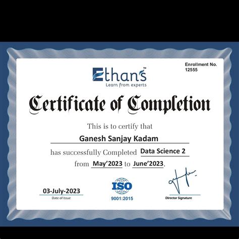 Ganesh Kadam On Linkedin Hello Everyone I Would Like To Share With You That I Have Completed Data