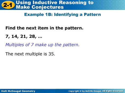 Using Inductive Reasoning to Make Conjectures ppt download