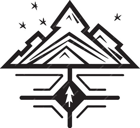 Premium Vector A Black And White Drawing Of A Triangle With Arrows