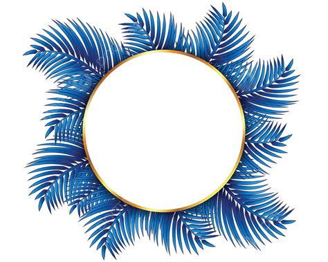 Tropical Background With Blue Palm Leafs Banner Concept Leaf Vector