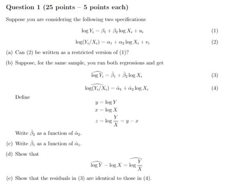 1 Question 1 25 Points 5 Points Each Suppose Chegg Com