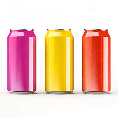 Premium Photo Four Colorful Can Bottles Isolated On A White Background