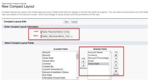 Compact Layout In Salesforce