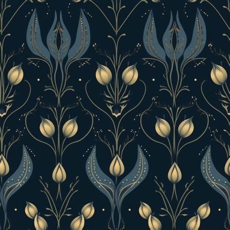 Premium Ai Image A Close Up Of A Pattern Of Flowers On A Dark Background Generative Ai