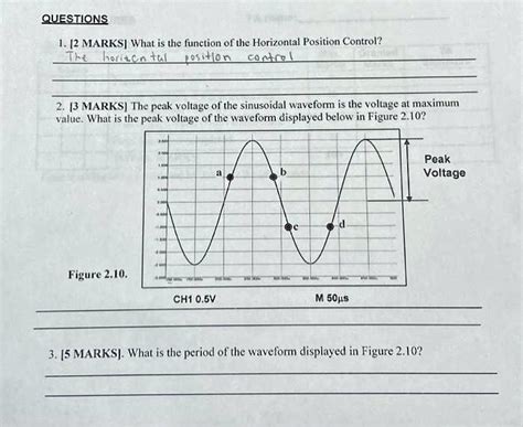 Questions 1 2 Marks What Is The Function Of The Horizontal Position Control The Horizontal