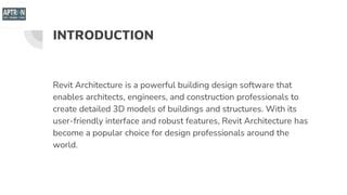REVIT ARCHITECTURE TRAINING IN DELHI PPTX Computer Software And Applications Computing