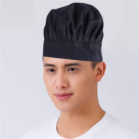 Mushroom Style Cooking Hat Black Cap For Home Restaurant Hotel Use Comfortable And Chef Hat