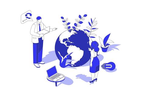 Global Business 3d Isometric Concept In Isometry Graphic Design For Web People Scene With
