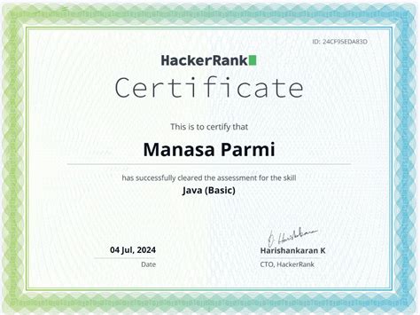Manasa Parimi On Linkedin Hackerank Java Certification