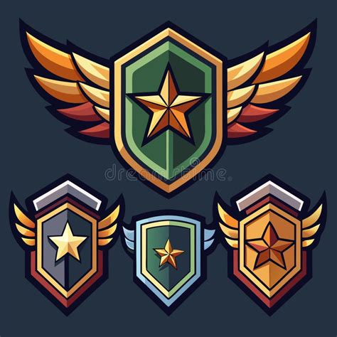 Military Rank Badges Army Insignia Icons Bronze Emblems For War Game Metal Military Signs