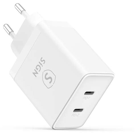 Sign Dual Usb C Pd Lader W Hvit Kr Gratis Frakt