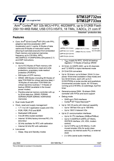 stm32f732ze datasheet stmicroelectronics