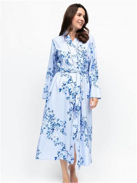 Nora Rose By Cyberjammies Lucy Floral Dressing Gown Lucy Blue