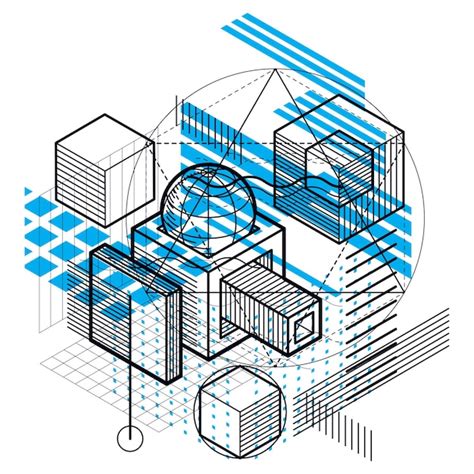 Premium Vector Abstract Background With Isometric Elements Vector Linear Art With Lines And