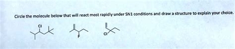 solved molecule below that will react most rapidly under sni
