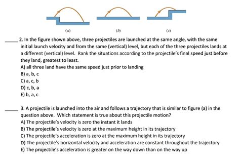 solved solve q3 2 in the figure shown above three projectiles are