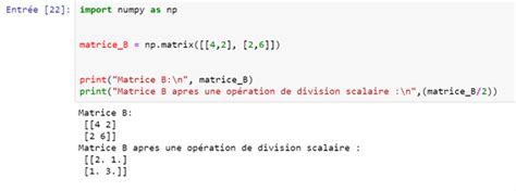 Tutoriel Python Calculs Matriciels Tutoriel Python