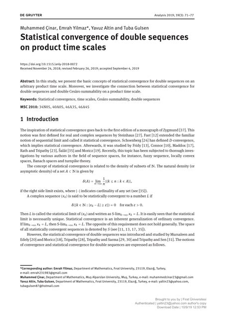 Pdf Statistical Convergence Of Double Sequences On Product Time Scales