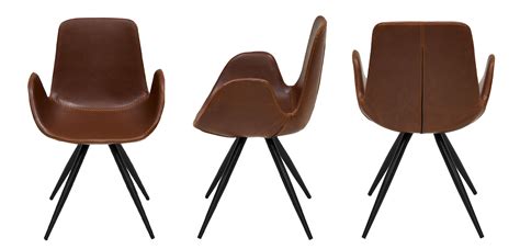 Стул коричневый с обивкой из эко-кожи Leigh Chair по цене 25 400 руб ...