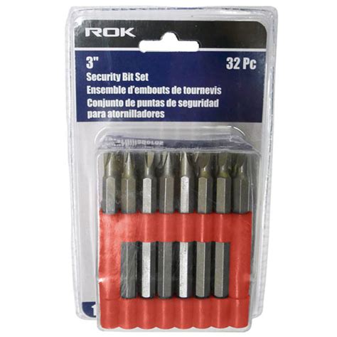 Rok 37196 Security Bit Set 32pc 3in Adams Tarp And Tool Ltd
