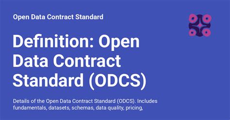 definition open data contract standard odcs open data contract