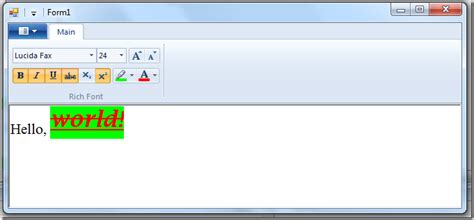 Windows Ribbon For Winforms Part 14 Fontcontrol Codeproject