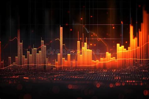Dynamic Metrics Abstract Stock Chart With Energetic Orange And Black
